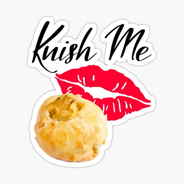 "Knish Me Red Lips Knish Funny Jewish Pun Gift Design" Sticker for Sale ...