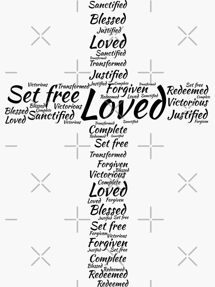 "I Am - Cross Art - black" Sticker for Sale by Huntressdi81 | Redbubble