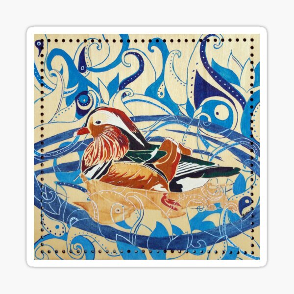 "Mandarin Duck" Sticker for Sale by JaninWise | Redbubble