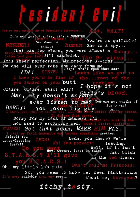 "Resident Evil Quotes" by Tvrs01001 | Redbubble