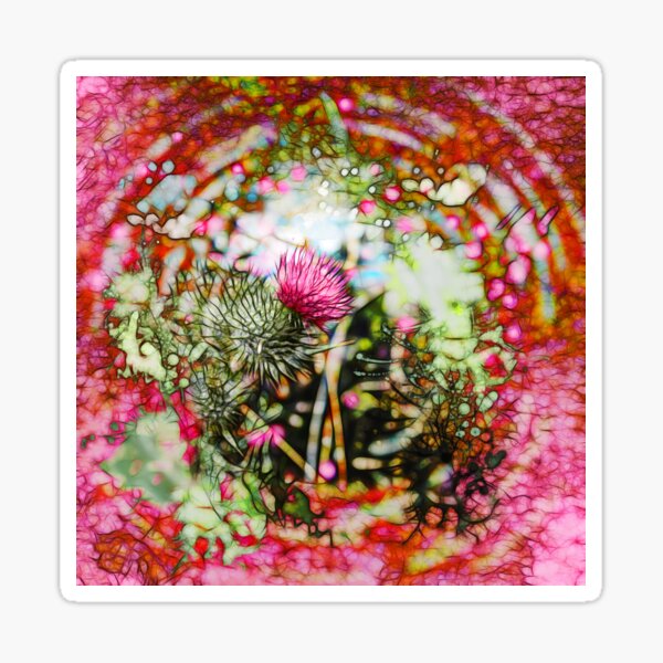 "Vibrant abstract thistle" Sticker for Sale by hereswendy | Redbubble