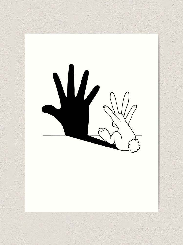 "Rabbit Hand Shadow" Art Print for Sale by mobiiart | Redbubble