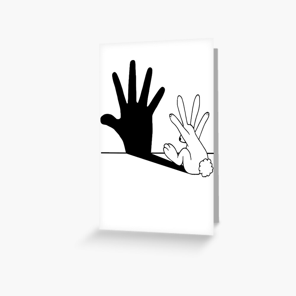 "Rabbit Hand Shadow" Greeting Card for Sale by mobiiart | Redbubble