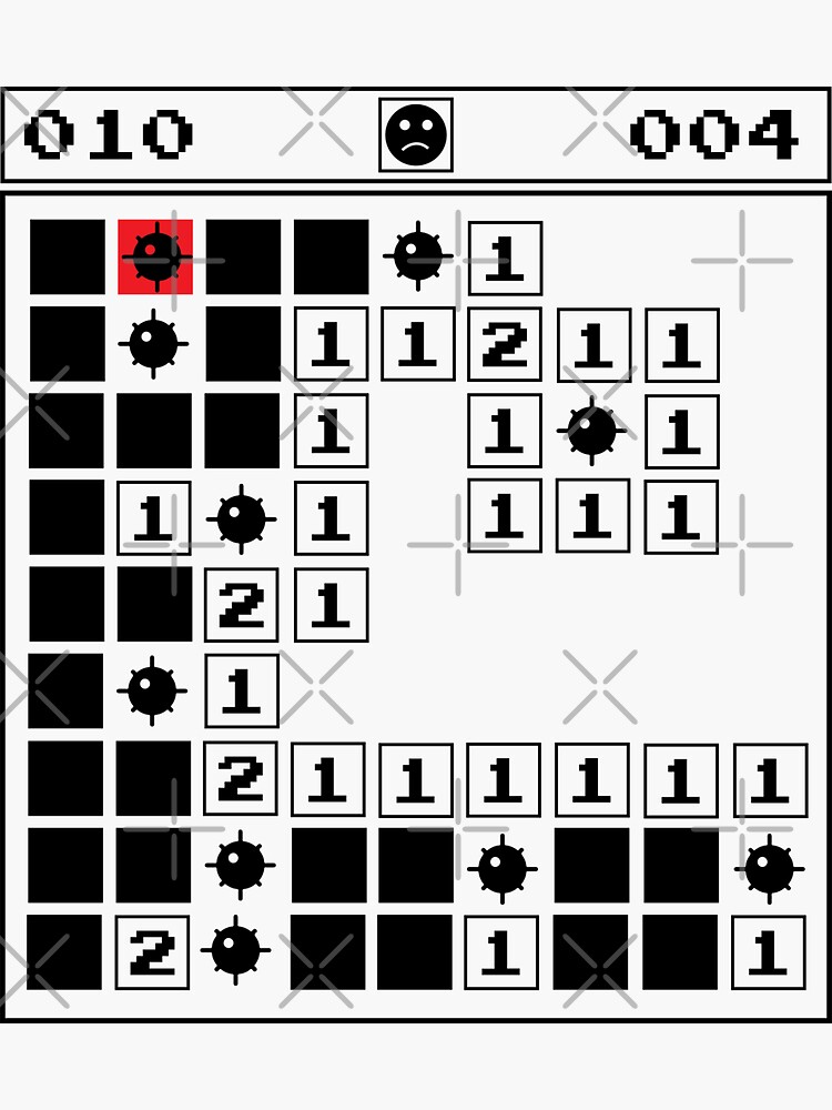 "Minesweeper Vintage Gaming 90s Old School" Sticker by alltheprints ...