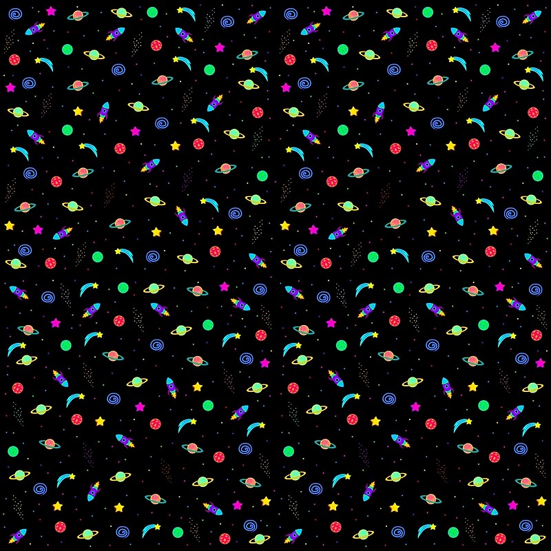 "Cosmic 80's Blacklight Carpet" by MacTonight | Redbubble