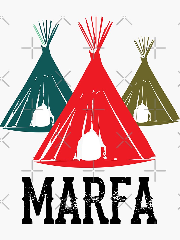 "Marfa TX Ghost Lights Festival Texas Art " Sticker by alltheprints ...