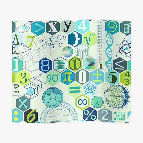 " Math in color (aqua green)" Poster by BessoChicca | Redbubble