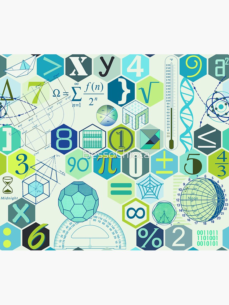 " Math in color (aqua green)" Sticker by BessoChicca | Redbubble