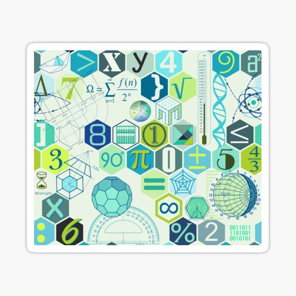 " Math in color (aqua green)" Sticker by BessoChicca | Redbubble