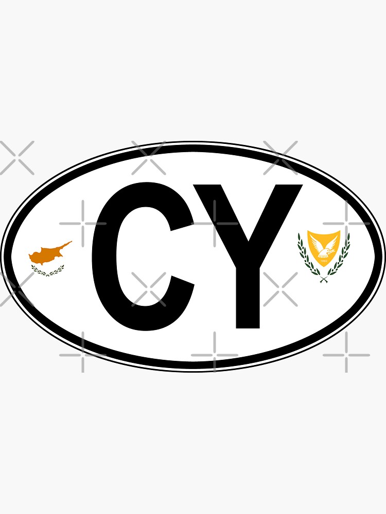 "Cyprus Oval Country Code Decal" Sticker for Sale by rogue-design ...