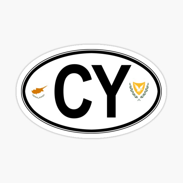 "Cyprus Oval Country Code Decal" Sticker for Sale by rogue-design ...