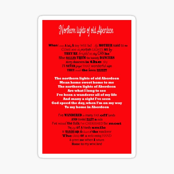 "Aberdeen, The northern lights of old Aberdeen" Sticker for Sale by ...