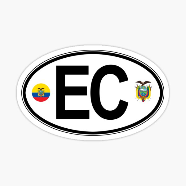"Ecuador Oval Country Code Decal" Sticker by rogue-design | Redbubble