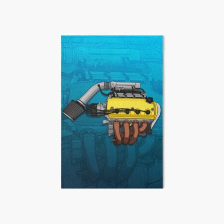 "yellow D16 engine with background " Art Board Print by ArtyMotive ...
