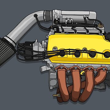 " D16 Engine sticker yellow" Sticker for Sale by ArtyMotive | Redbubble