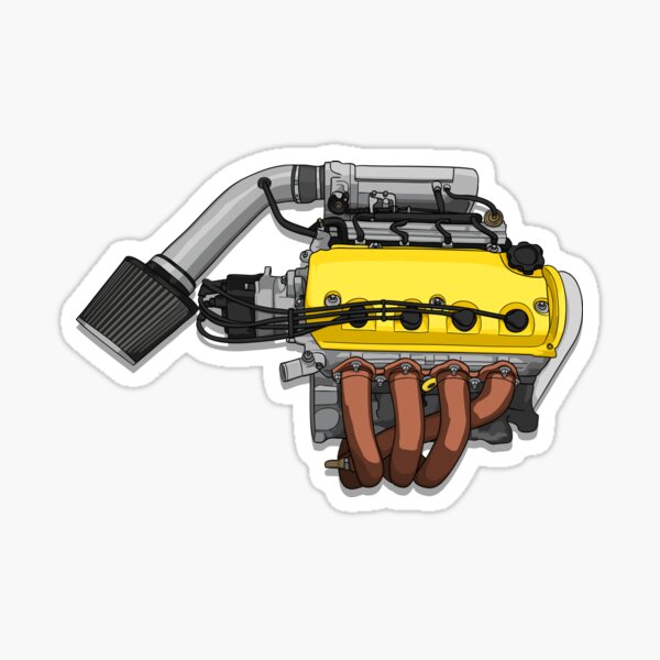 " D16 Engine sticker yellow" Sticker for Sale by ArtyMotive | Redbubble