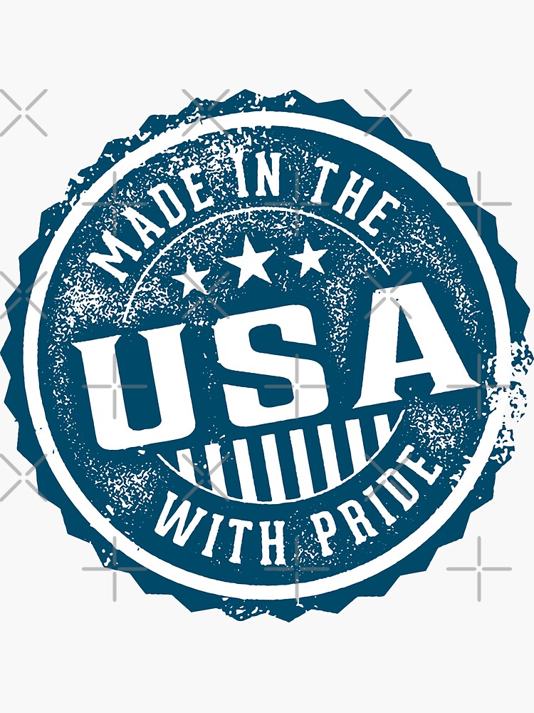 "Made in the USA with Pride" Sticker by squarelogo | Redbubble