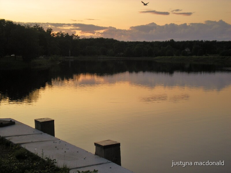 « sunset above the exeter river, nh » par Justyna MacDonald | Redbubble