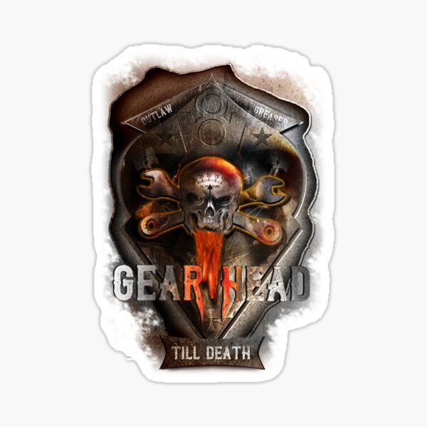 "Gearhead Until Death" Sticker for Sale by parkie | Redbubble