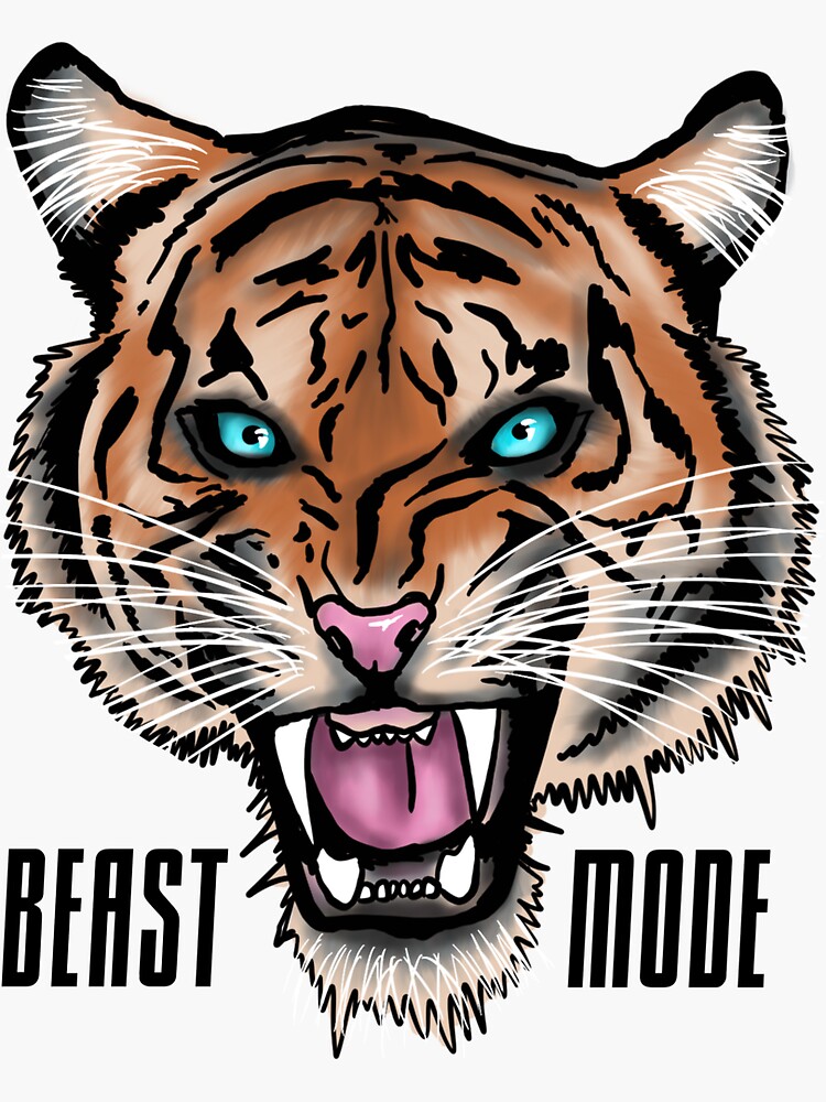 "Beast Mode Tiger" Sticker for Sale by madisonhoover4 | Redbubble