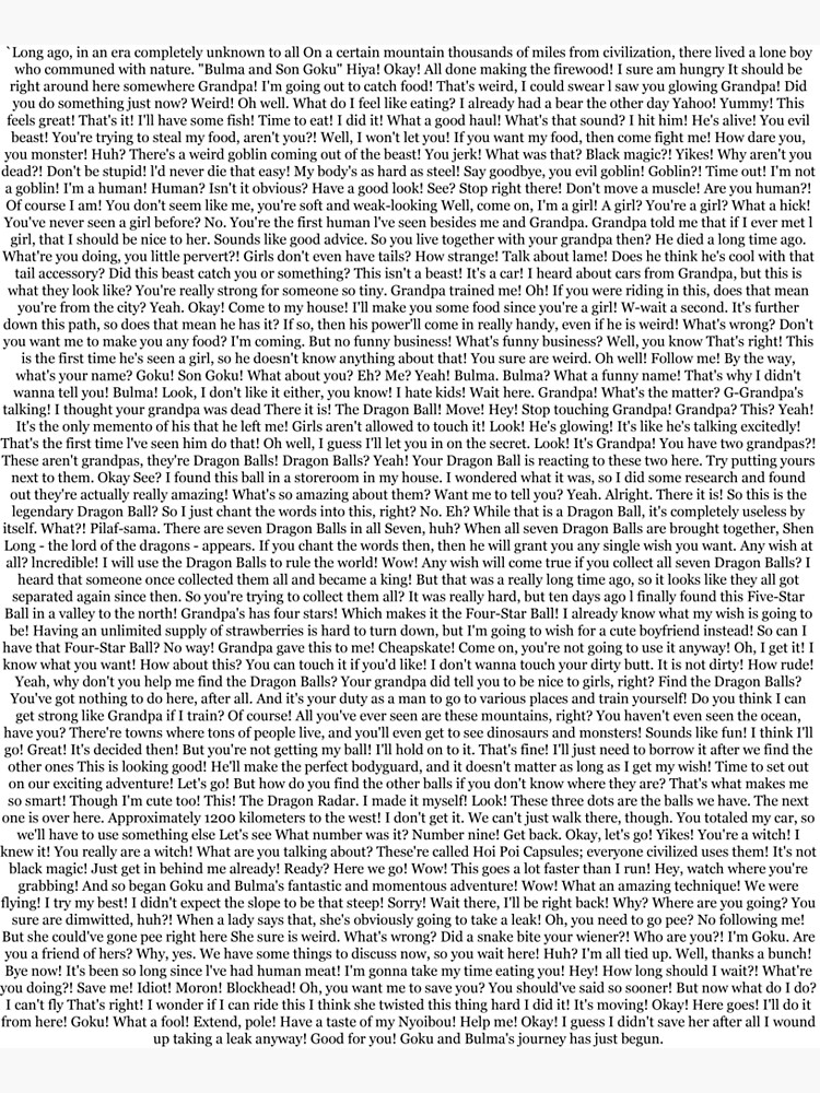 "DragonBall episode 1 - Full script" Poster for Sale by Pun-and-run ...