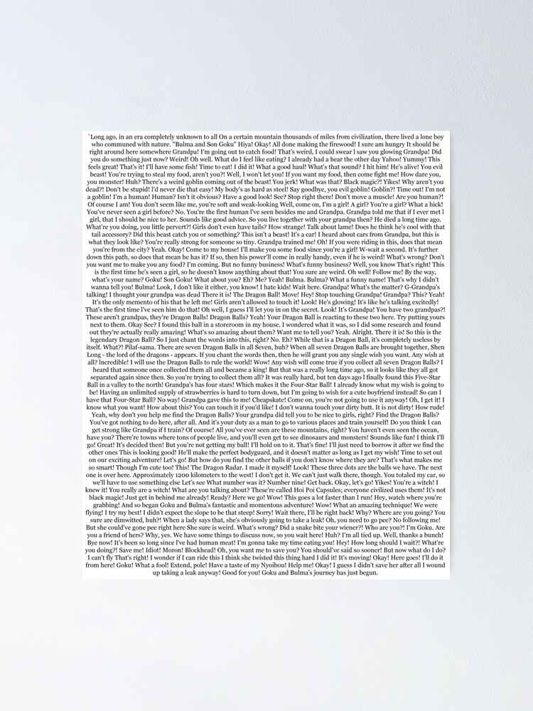 "DragonBall episode 1 - Full script" Poster for Sale by Pun-and-run ...