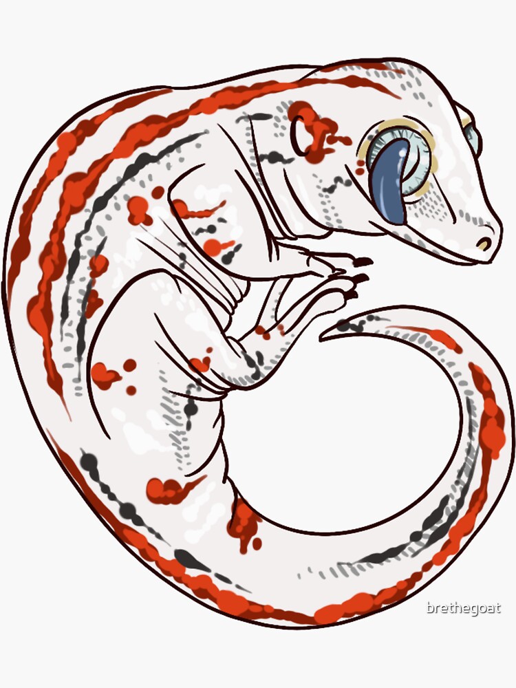 "Red Stripe Gargoyle Gecko" Sticker for Sale by brethegoat | Redbubble