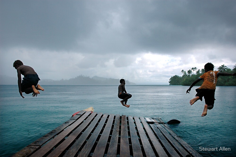 "Jetty Jump, Solomon Islands." by Stewart Allen | Redbubble