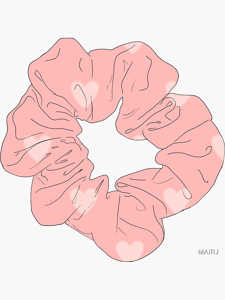 "Pink scrunchie " Sticker by MAIRJ | Redbubble