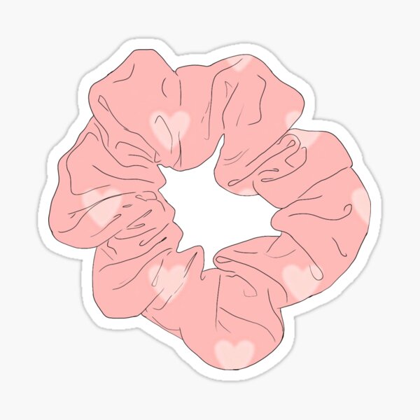 "Pink scrunchie " Sticker by MAIRJ | Redbubble