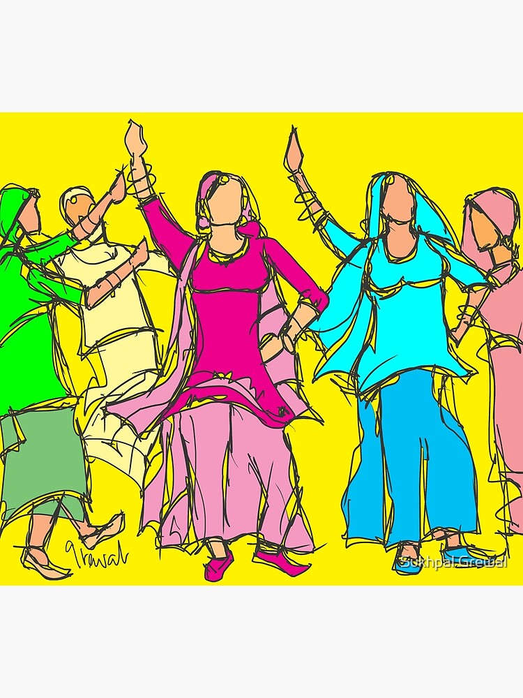 "Punjabi girls Gidda dance " Canvas Print for Sale by Sukhpalgrewal ...