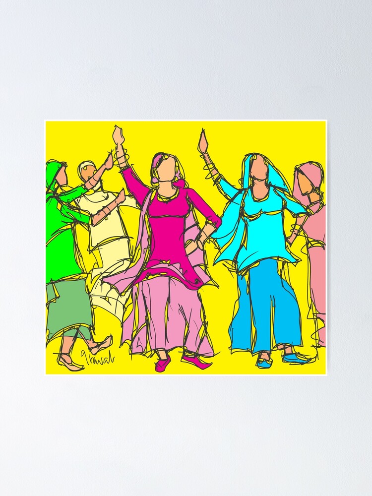 "Punjabi girls Gidda dance " Poster for Sale by Sukhpal Grewal | Redbubble