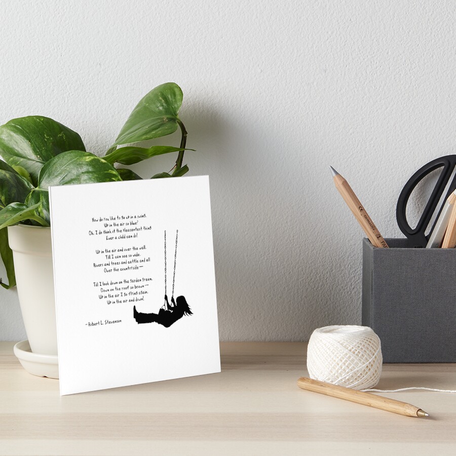 "The Swing - By Robert Louis Stevenson" Art Board Print by ...
