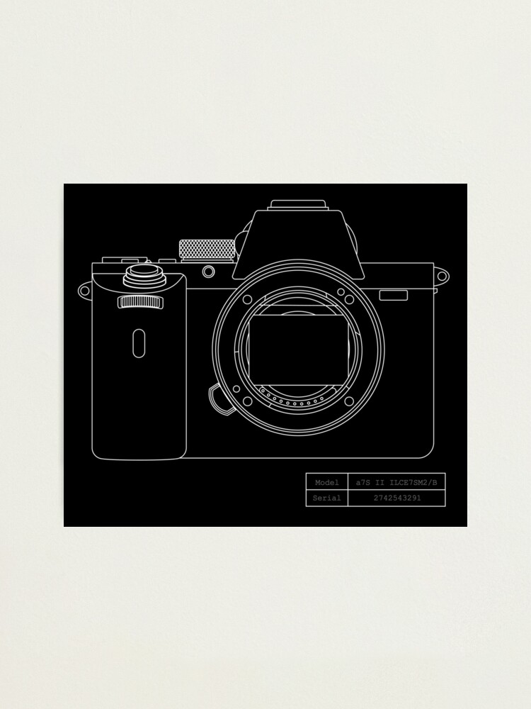 "Sony A7 camera blueprint (in white)" Photographic Print for Sale by ...