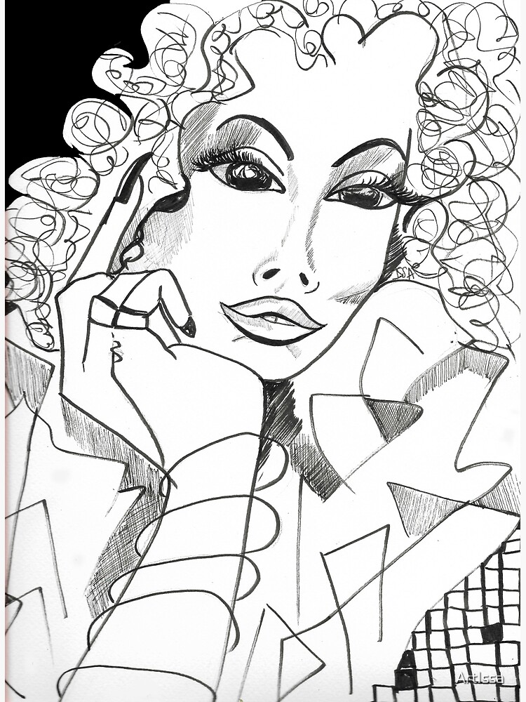 "Lisa - hand drawn graphic illustration in black & white" Poster by ...