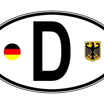"Germany Oval Country Code Decal" Sticker for Sale by rogue-design ...