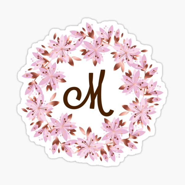 "Letter M Monogram" Sticker for Sale by Leilasayan | Redbubble