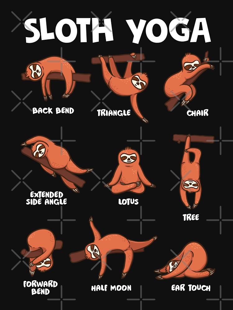 "Sloth Yoga Exercise Stretch Workout Yoga Meditation " Racerback Tank ...