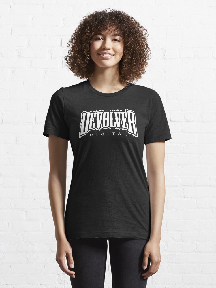 "Devolver Digital white" T-shirt for Sale by FbsArts | Redbubble | devolver digital t-shirts ...