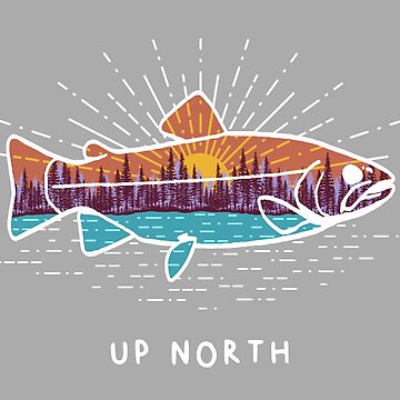 "Up North Fish" Sticker for Sale by GreatLakesLocal | Redbubble