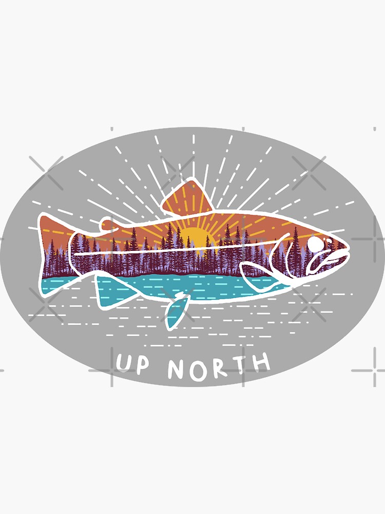 "Up North Fish" Sticker for Sale by GreatLakesLocal | Redbubble