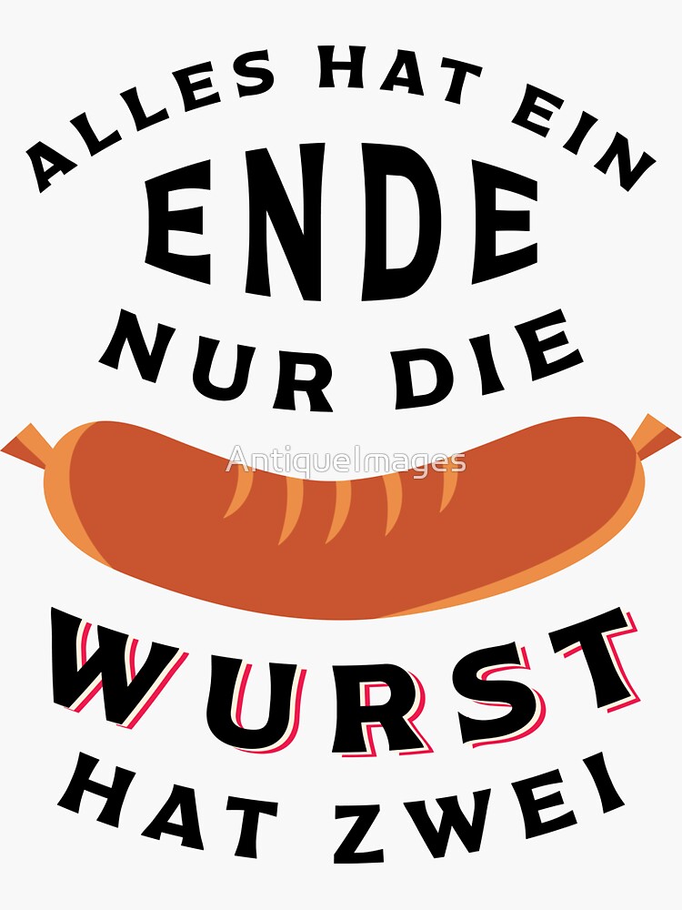 "Funny German Wurst" Sticker for Sale by AntiqueImages | Redbubble