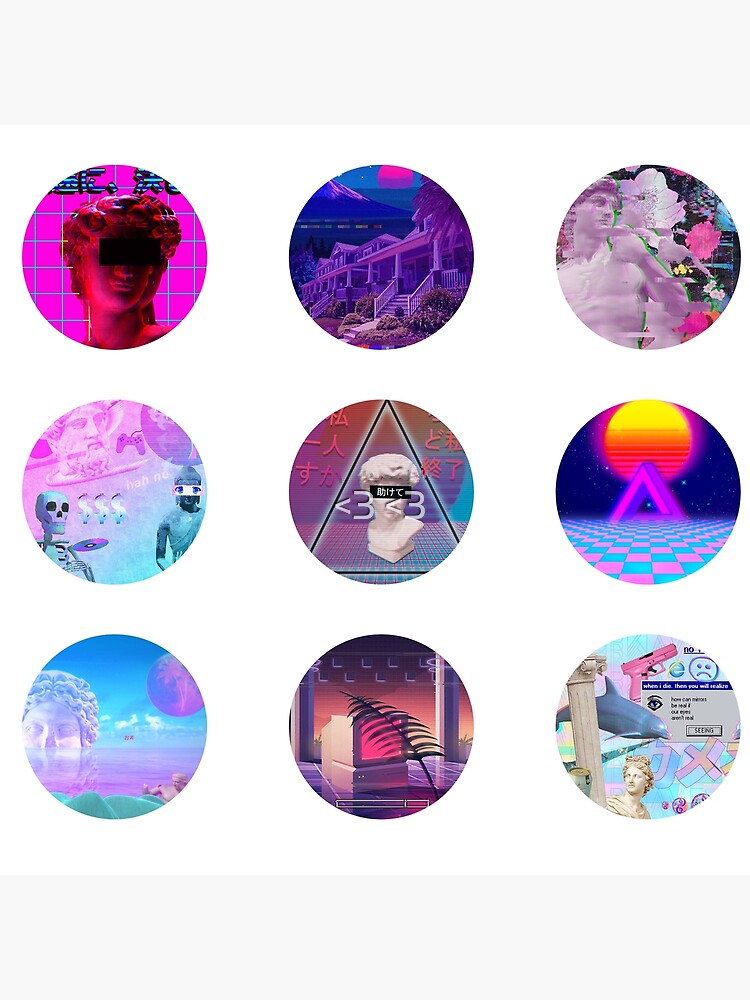 "Vaporwave sticker set" Poster for Sale by arnaaz | Redbubble