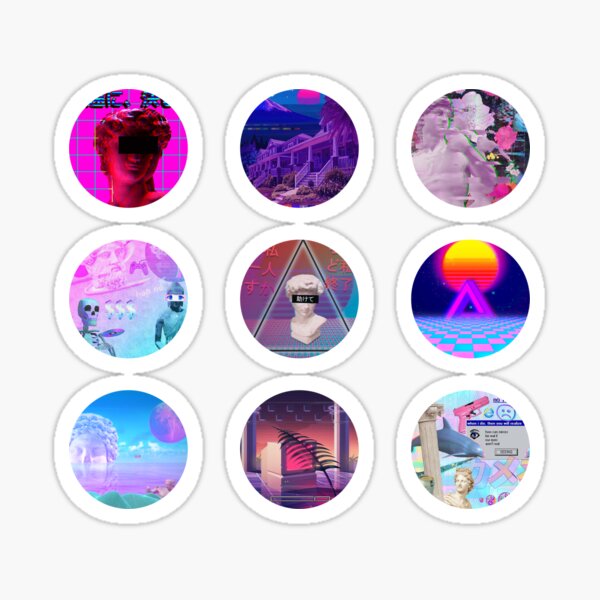 "Vaporwave sticker set" Sticker for Sale by arnaaz | Redbubble