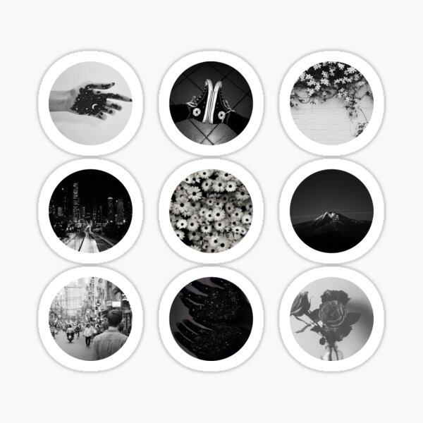 "Black and white sticker set" Sticker for Sale by arnaaz | Redbubble