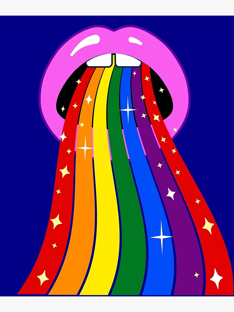 Lgbtq Pride Rainbow Pink Lips Poster By Ylgraphics Redbubble