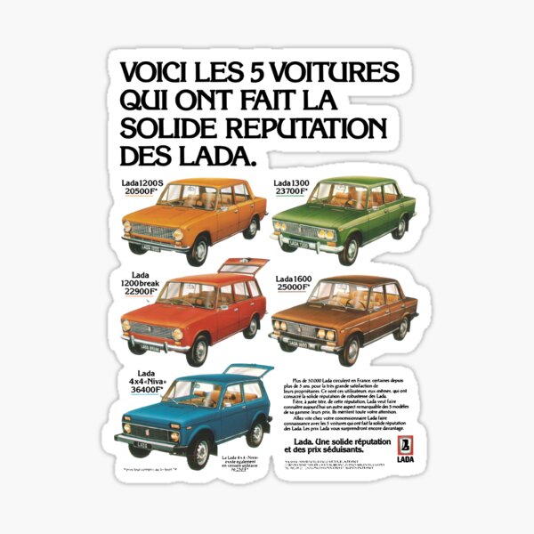 "LADA RANGE" Sticker by ThrowbackMotors | Redbubble