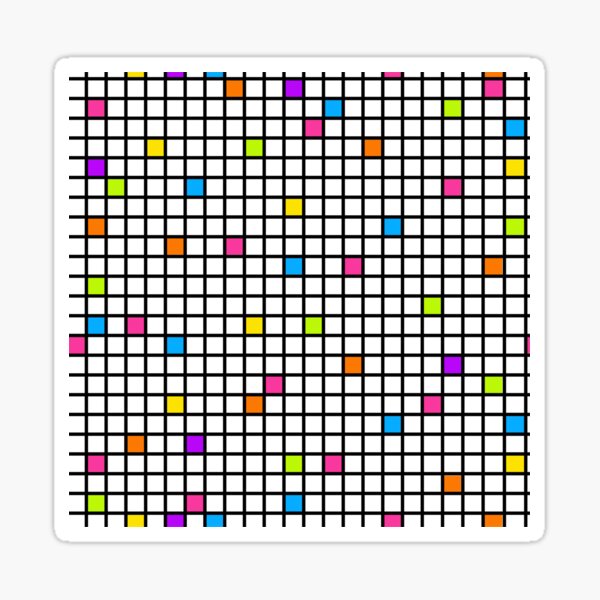 "Cube Pixel Art Neon Grid" Sticker for Sale by MMPlastic | Redbubble