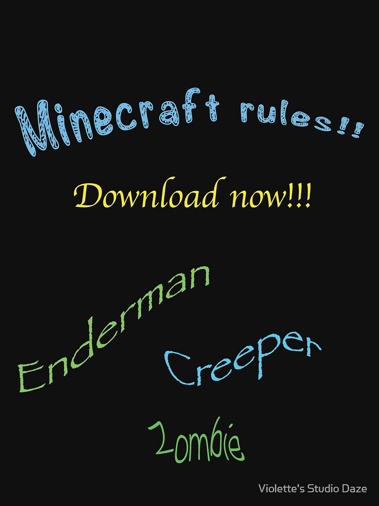 "Minecraft Rules!" T-shirt for Sale by Marang | Redbubble | minecraft t ...