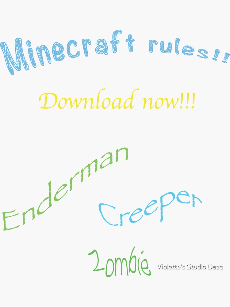 "Minecraft Rules!" Sticker for Sale by Marang | Redbubble